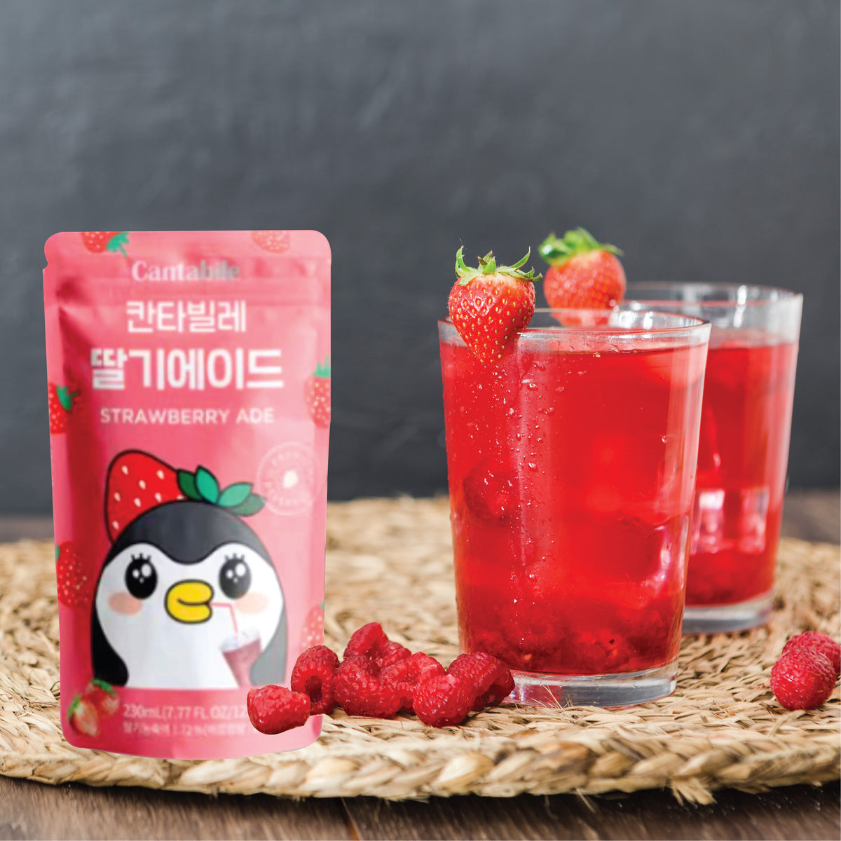 Cantabile Strawberry Flavoured Ade 230ml x 10 –Refreshing Korean Drink ...