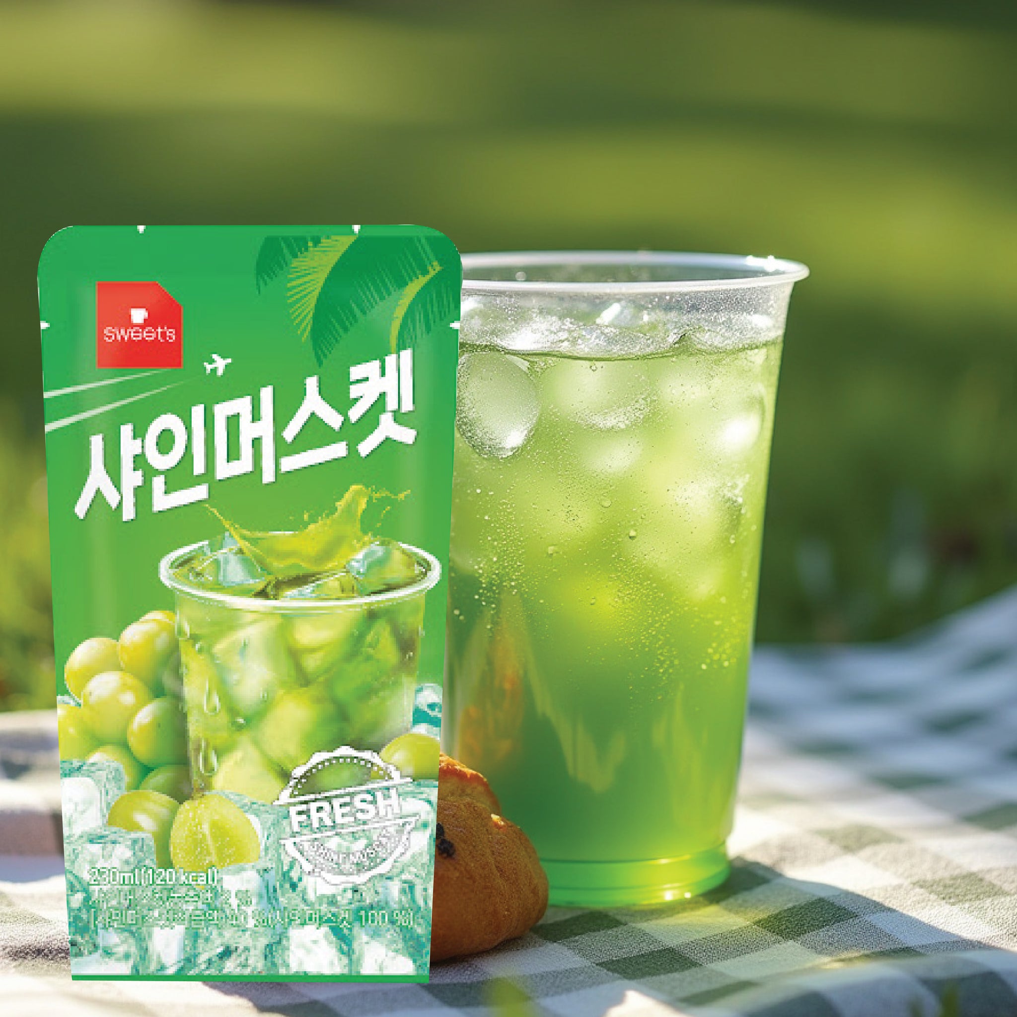 Shine Muscat Ade Pouch 230ml x 10 – Refreshing Korean Drink – MayDay Mall