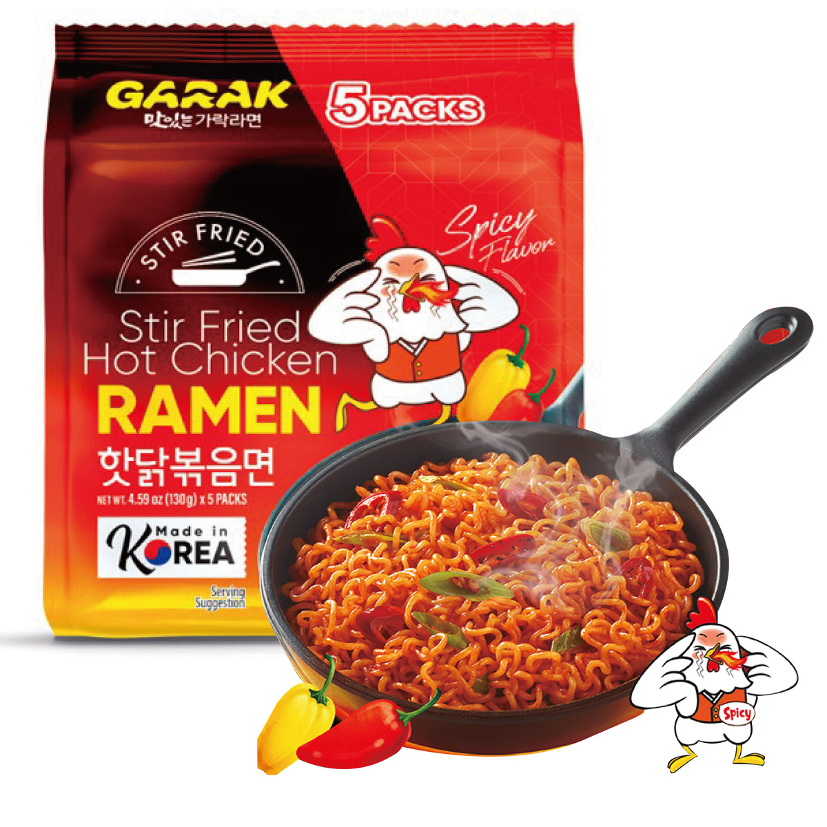 Stir Fried Hot Chicken Flavor Ramen (130g x 5p) – MayDay Mall